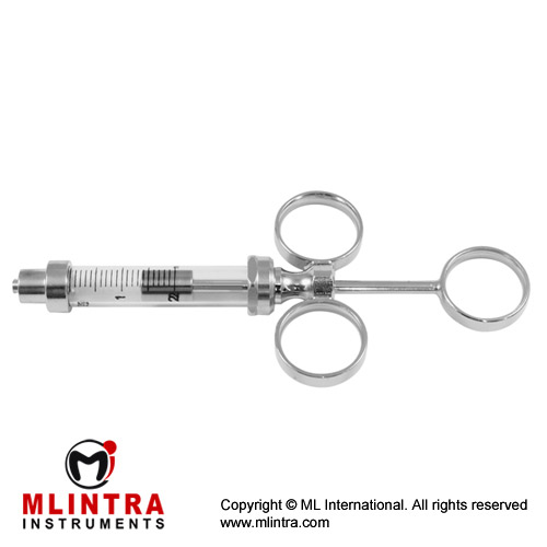 3 Ring Hypodermic Syringe Glass Barrel - With Luer Lock Connection ...